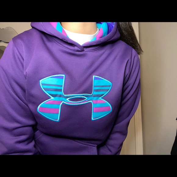 Under Armour | Jackets & Coats | Purple Under Armor With Colorful ...